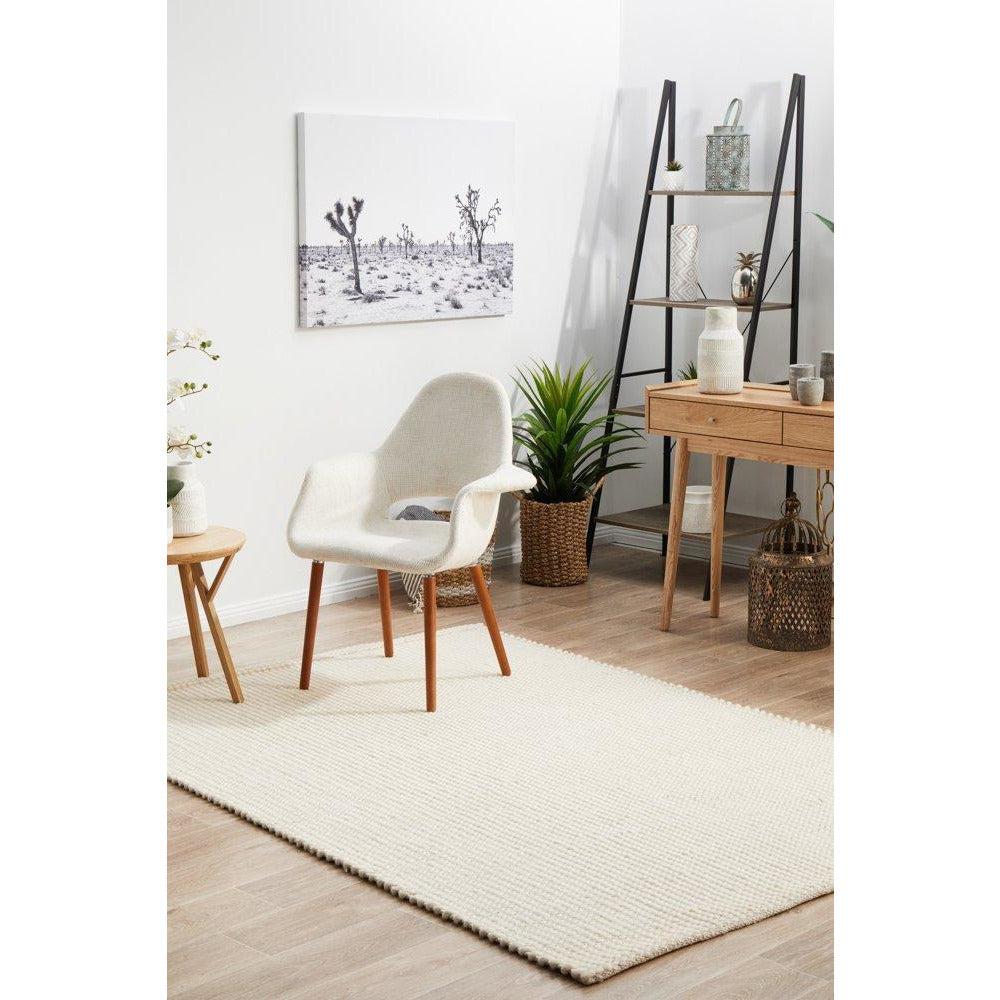 Carlos Felted Wool Flatweave Rug White Natural – Rugs Of Beauty